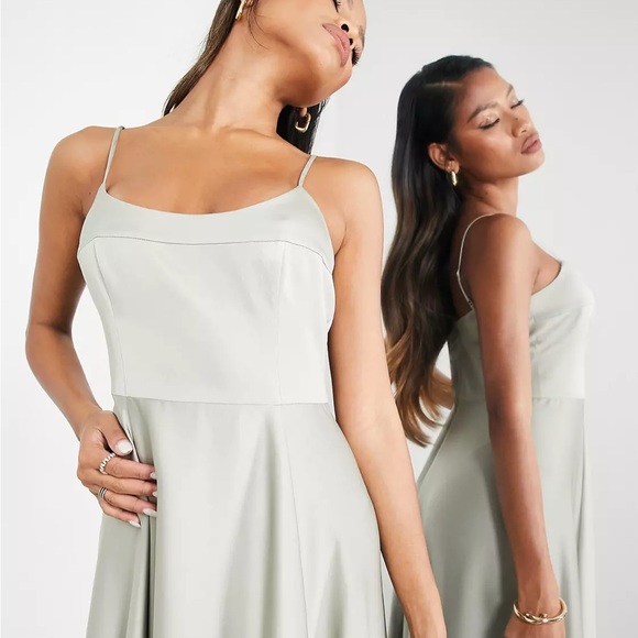 ASOS | Dresses | Asos Edition Nwt Satin Cami Maxi Dress With Full Skirt ...